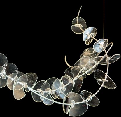 Hubbardton Forge Lily LED Pendant (Vintage Platinum & Aqualite Glass ...